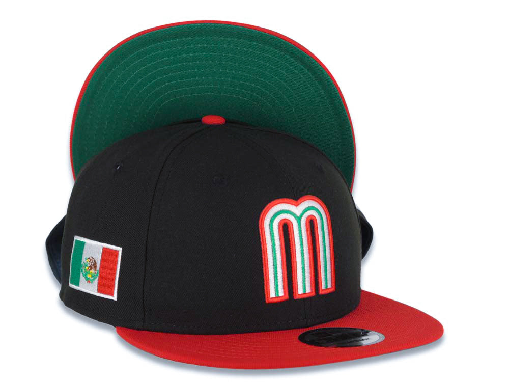 Mexico New Era 9FIFTY 950 Snapback Cap Hat Black Crown Red Visor Team – Capland