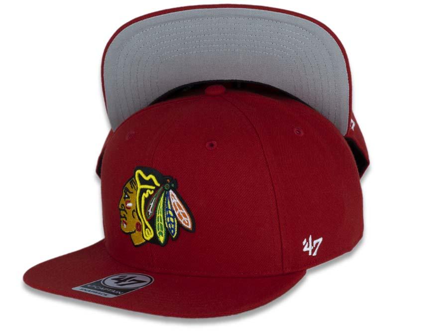 Chicago Blackhawks '47 Brand NHL Snapback Cap Hat Red Crown/Visor Team – Capland