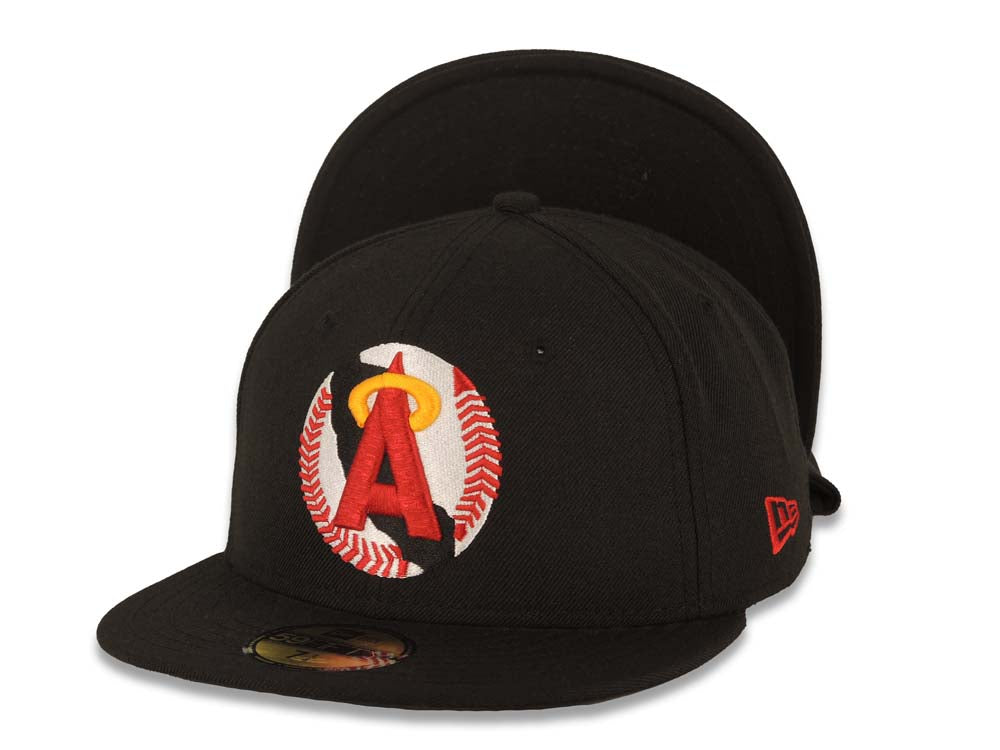 Los Angeles Anaheim Angels New Era MLB 59FIFTY 5950 Fitted Cap Hat Bla ...