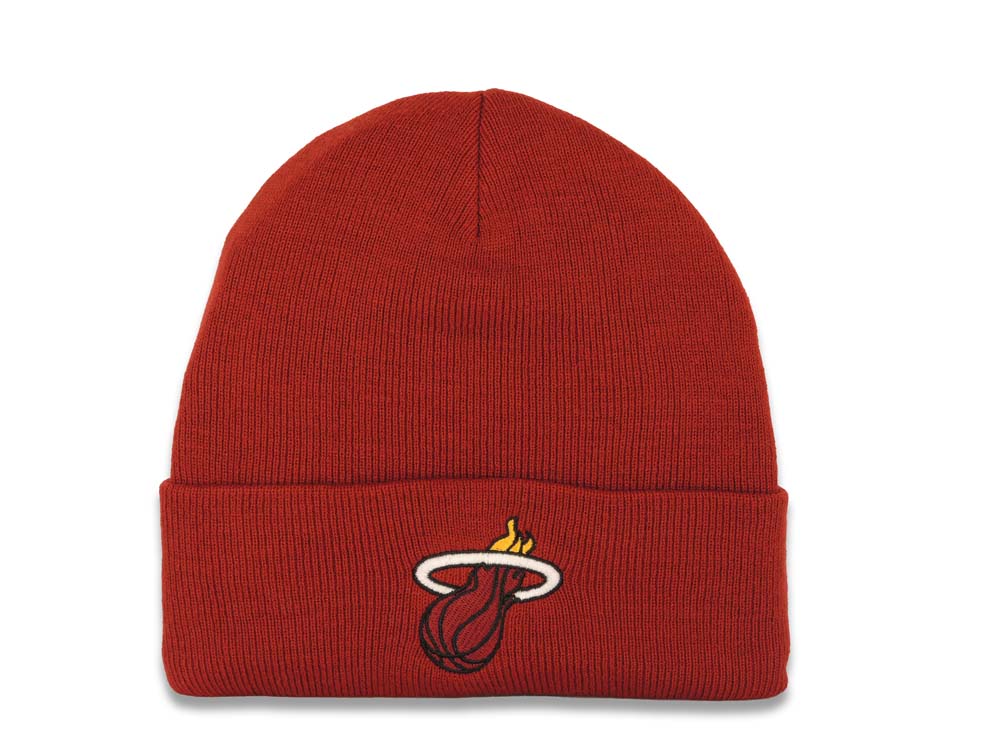 Miami Heat NBA Basic Cuffed Beanie/Knit Maroon Crown/Visor Team Color ...