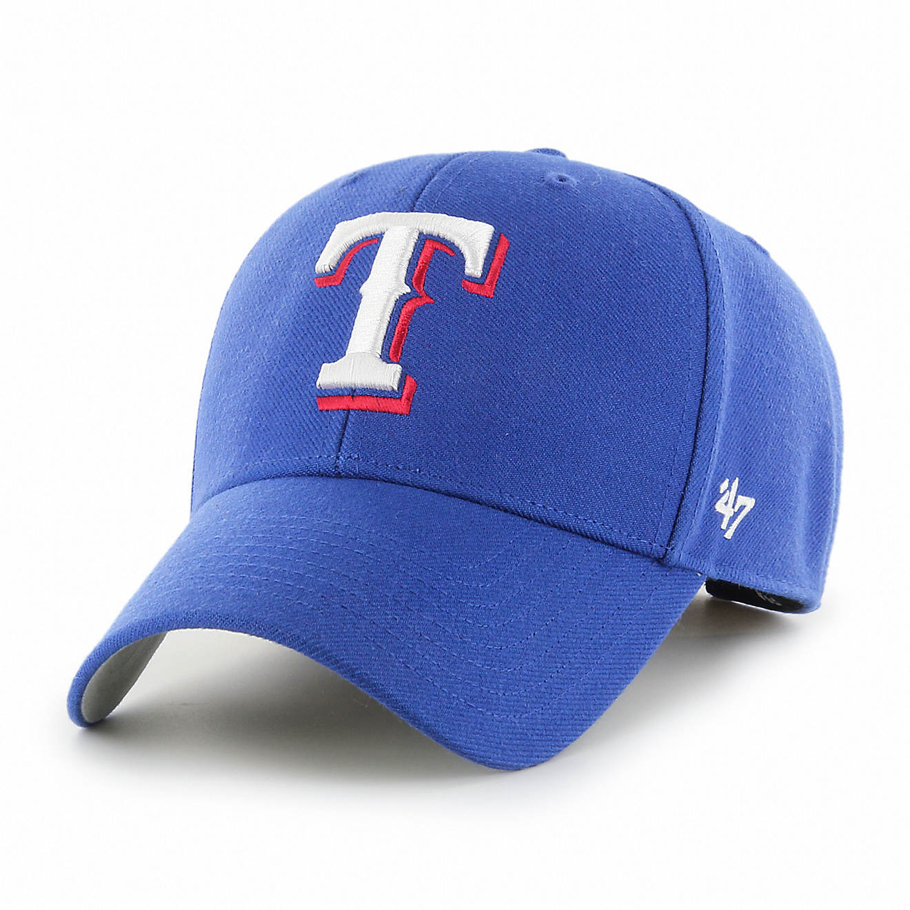 Texas Rangers '47 Brand MLB MVP Adjustable Cap Hat Royal Blue Crown/Vi ...