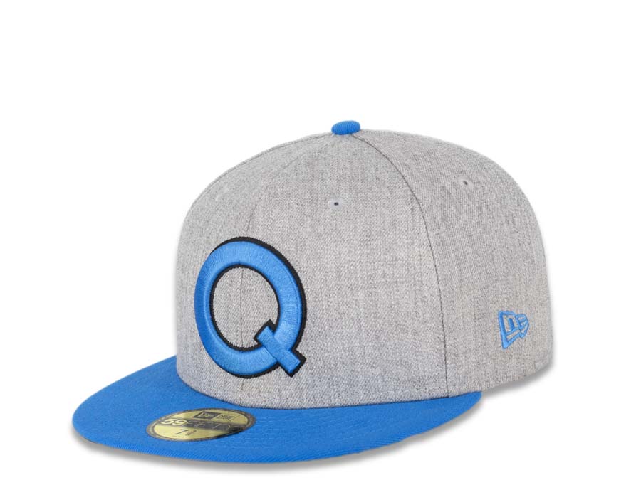 Queretaro New Era 59FIFTY 5950 Fitted Cap Hat Gray Crown Blue Visor Bl ...