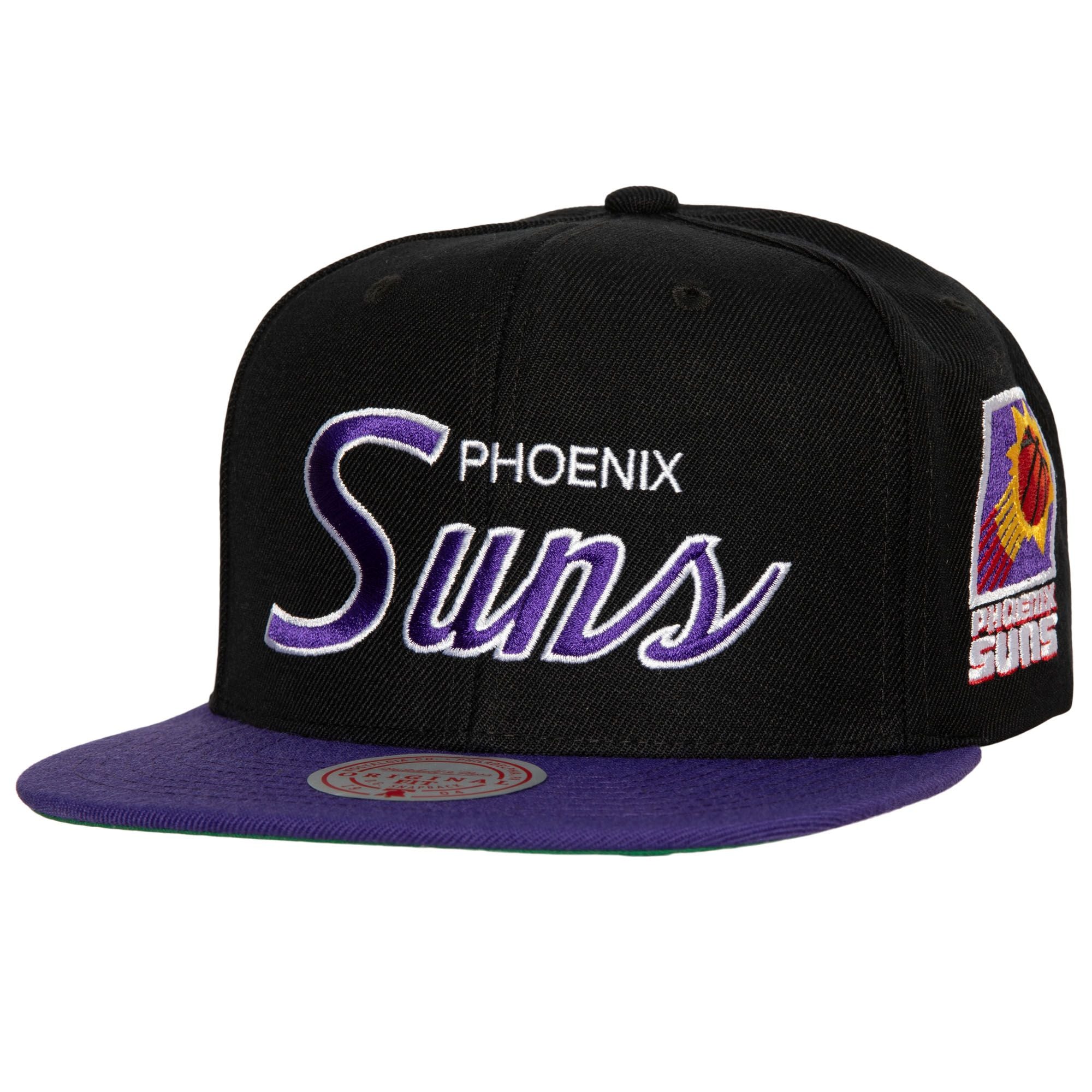 Phoenix Suns Mitchell & Ness NBA Team Script 2.0 Snapback Cap Hat Blac ...