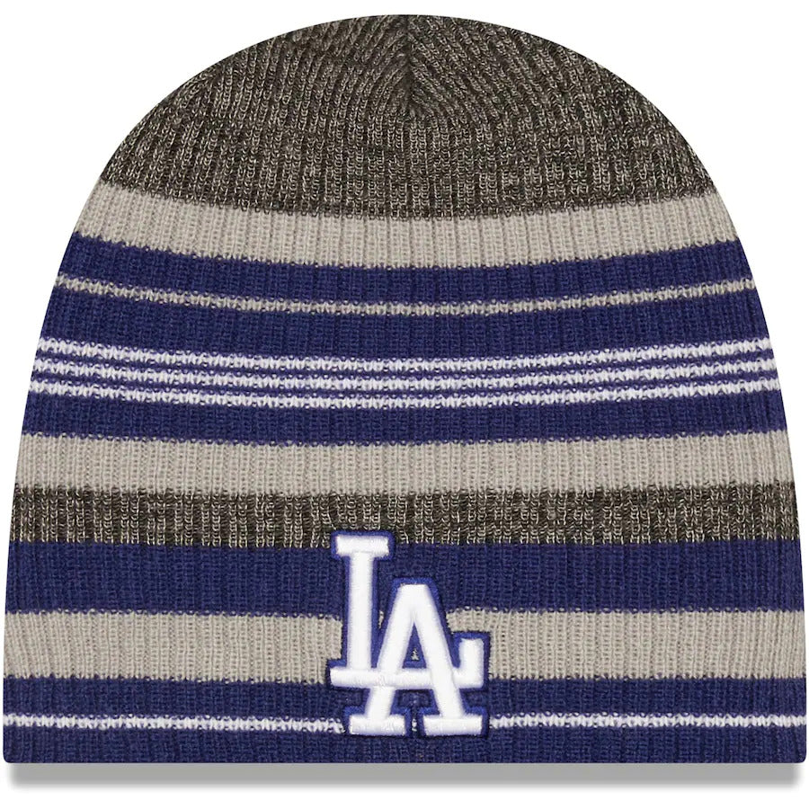 Los Angeles Dodgers New Era MLB Uncuffed Skull Knit Beanie Hat Royal B ...