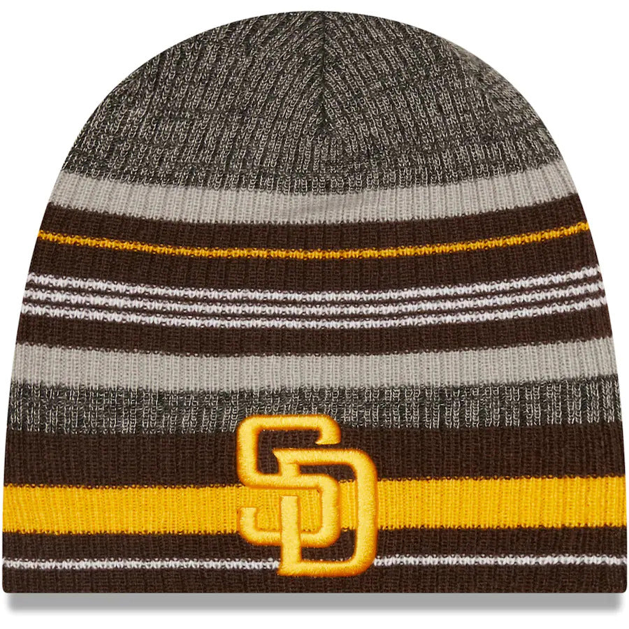 San Diego Padres New Era MLB Uncuffed Skull Knit Beanie Hat Brown/Gray ...