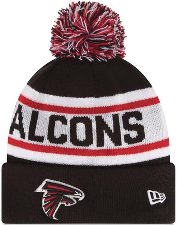 Atlanta Falcons New Era NFL Cuffed Pom Knit Beanie Hat Black/White/Red ...