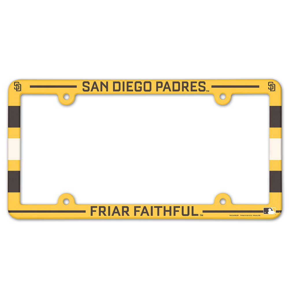 San Diego Padres WinCraft MLB Friar Faithful Slogan Car License Plate ...